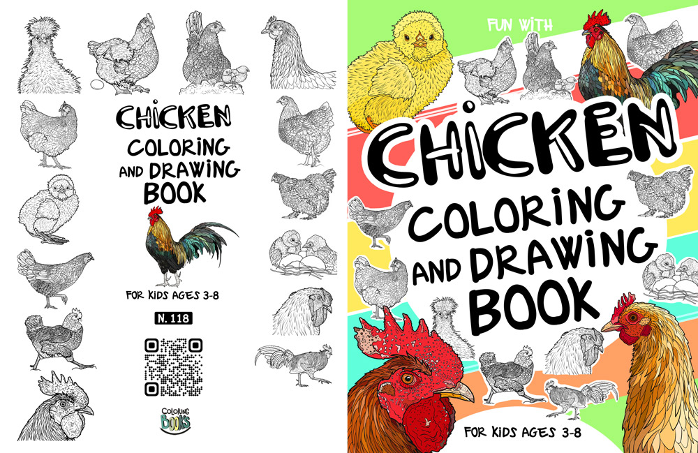 Chicken Coloring and Drawing Book for Kids #118 - Coloring Books