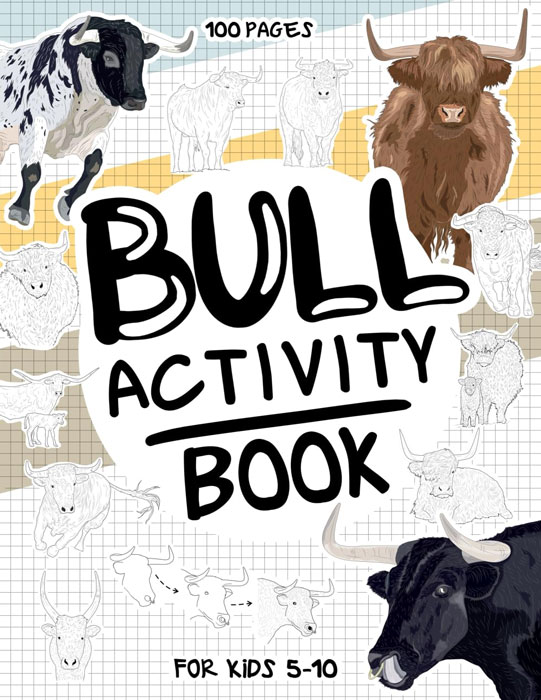 Bull Activity Book for Kids #116 | ColoringBooks.shop